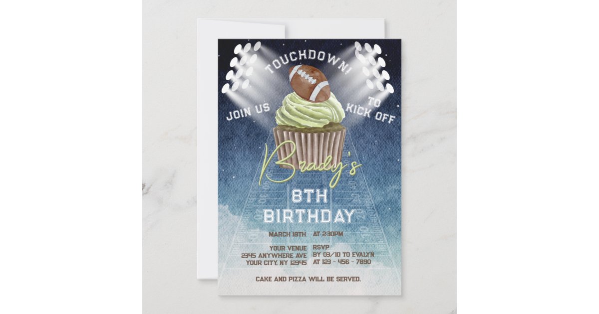 Football Touchdown Birthday Party Invitation | Zazzle