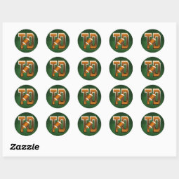 Football Touchdown TD Classic Round Sticker | Zazzle