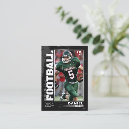 Football Trading Card, Football Player Card Silver | Zazzle
