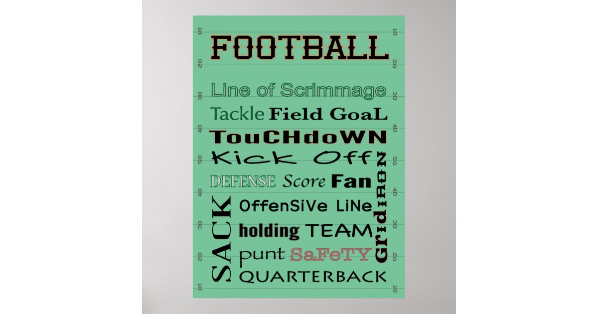 FOOTBALL typography Poster | Zazzle