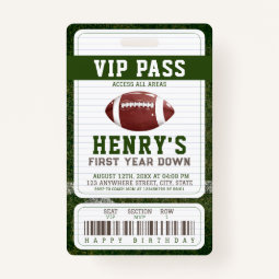 Football Vip Pass Guest Photo birthday Badge | Zazzle