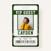 Football Vip Pass Guest Photo birthday Badge | Zazzle