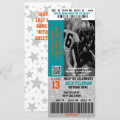 Football VIP Ticket Aqua Blue & Orange Birthday Invitation | Zazzle