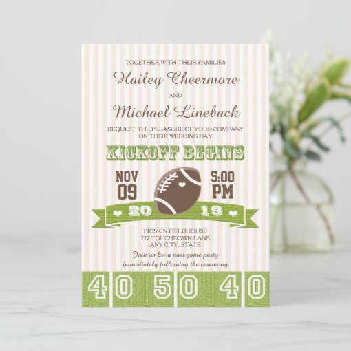 FOOTBALL WEDDING INVITATION | Zazzle