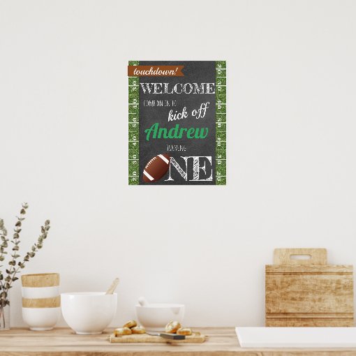 Football Welcome Sign - Birthday Party Chalkboard | Zazzle