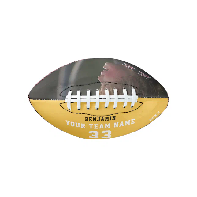 Football with Name, Number, Team and Photo | Zazzle