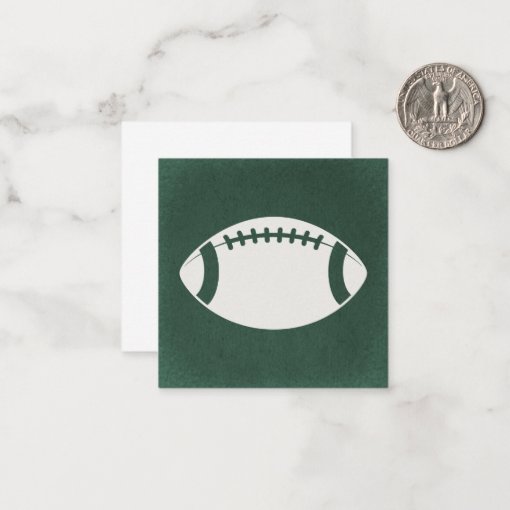 Football with Rustic Green Paper Style Background Note Card | Zazzle