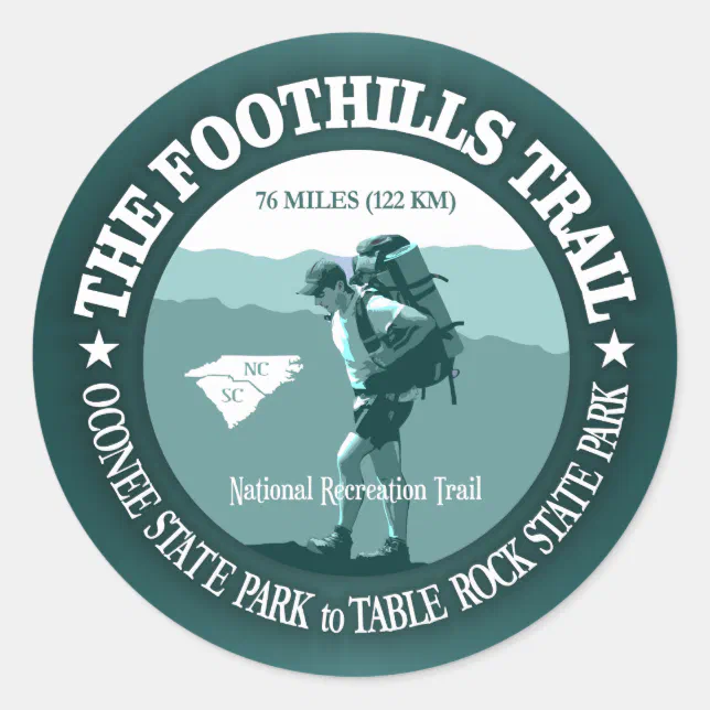 Foothills Trail Classic Round Sticker | Zazzle