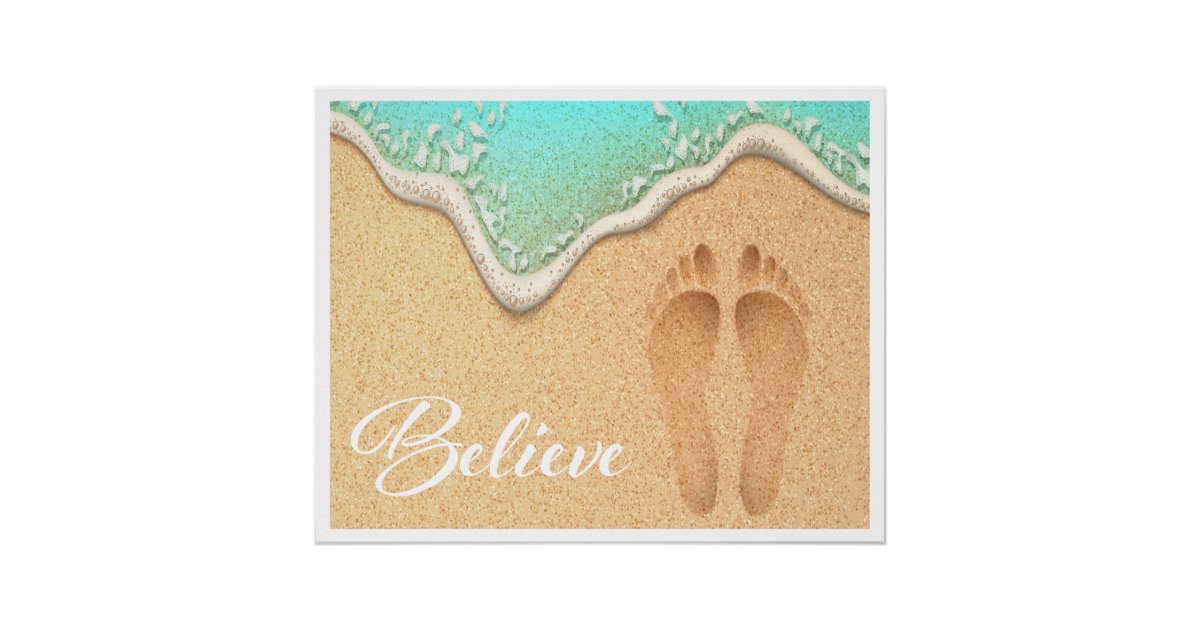 Footprint in Sand Theme Poster | Zazzle