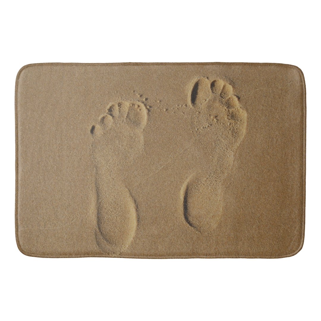Footprint In The Sand Bath Mat | Zazzle
