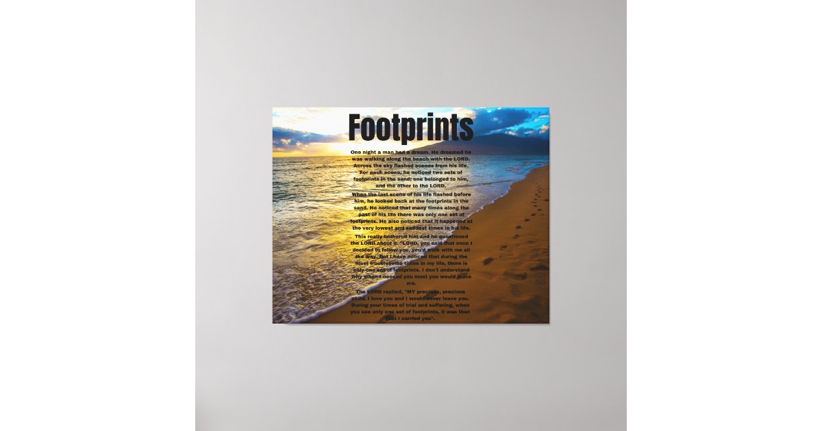 Footprint Prayer Biblical Poem Canvas Art | Zazzle