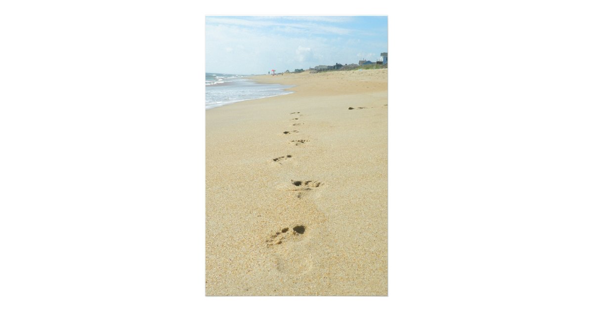 Footprints Down The Beach Stationery | Zazzle.com