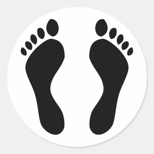 footprints feet classic round sticker | Zazzle.com