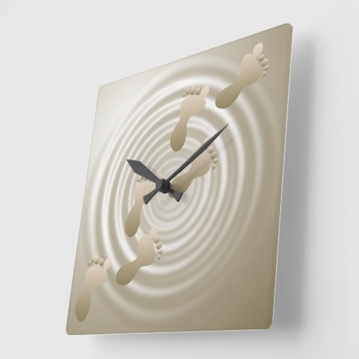 Footprints In Sand Wall Clock | Zazzle