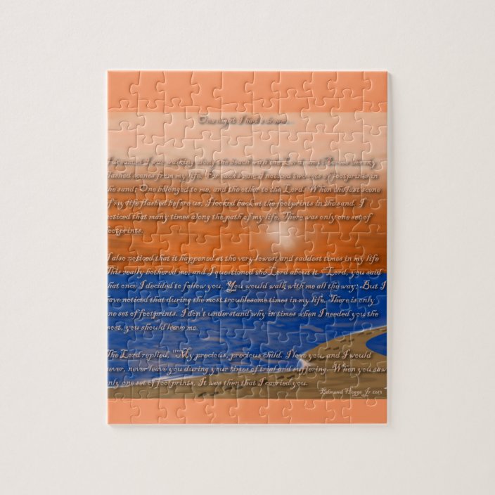 Footprints in the Sand Poem Jigsaw Puzzle | Zazzle.com
