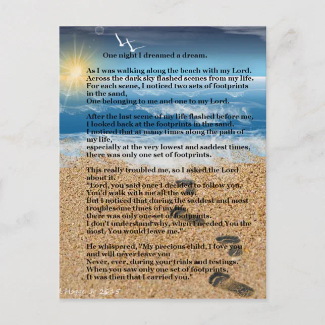 Footprints in the Sand Postcard | Zazzle