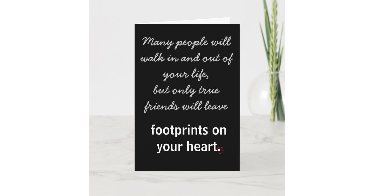 Footprints on your heart thank you card | Zazzle