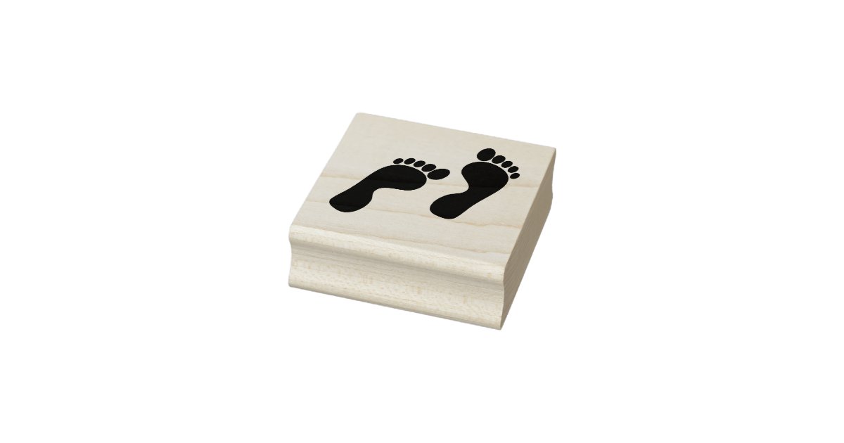 Footprints Rubber Stamp | Zazzle