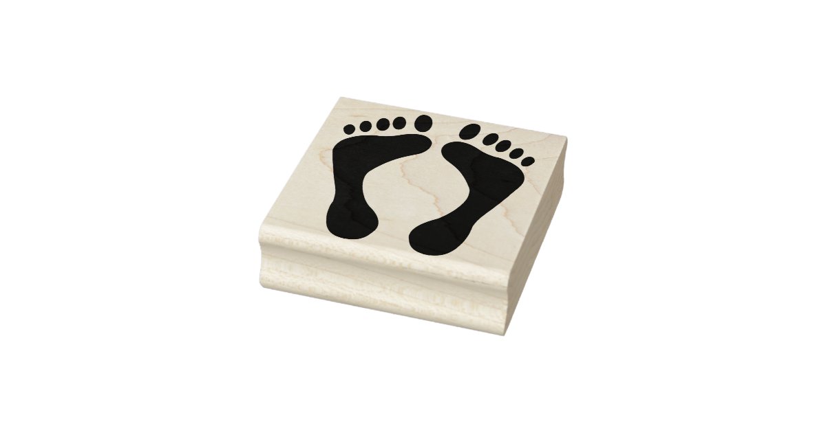 Footprints Rubber Stamp | Zazzle