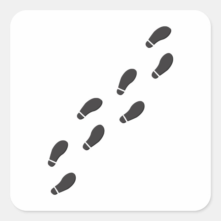 Footprints Square Sticker | Zazzle.com