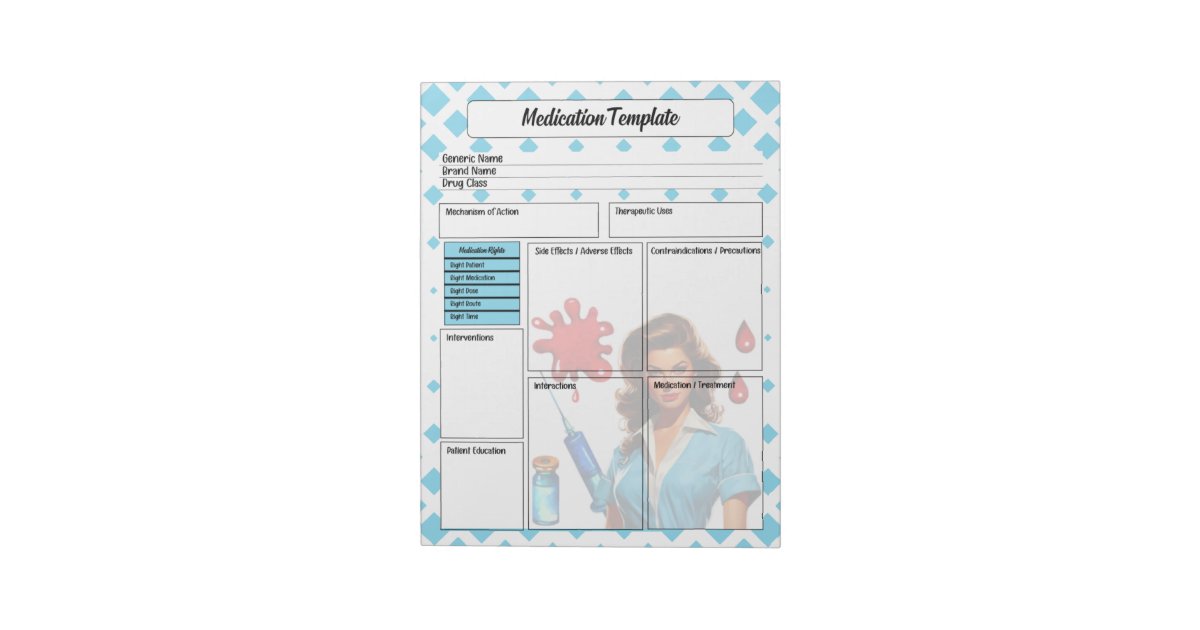 For A Living _ Medication Template Notepad | Zazzle