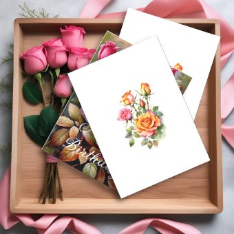 For a Special Friend Pink Yellow Roses Birthday Card | Zazzle
