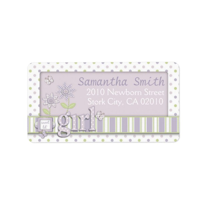 For Baby Girl Address Label LG | Zazzle.com