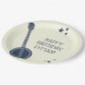 For Banjo Players Navy Blue Personalized Party Paper Plates | Zazzle