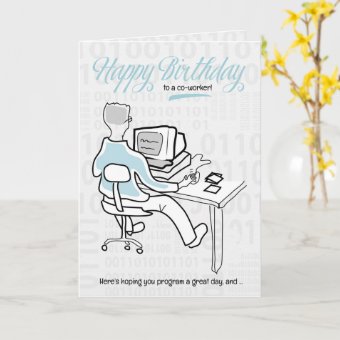 for Co-Worker Funny Birthday Computer Guy Card | Zazzle