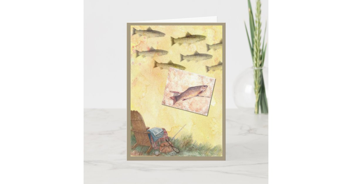 FOR DAD BIRTHDAY POEMS TROUT FISHING GREETING CARD | Zazzle