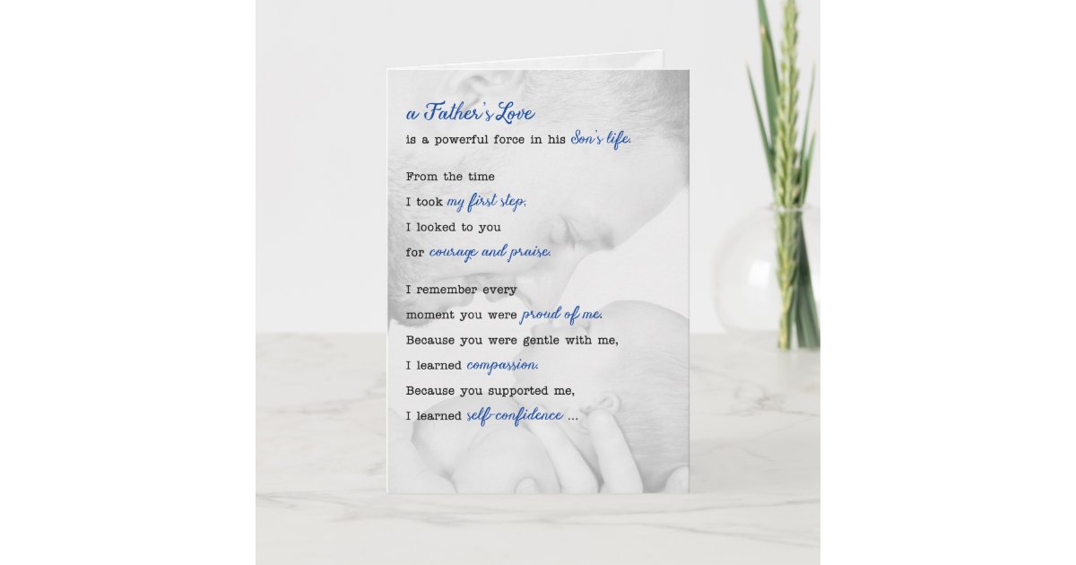 for Dad from Son Sentimental Father's Day Card | Zazzle.com