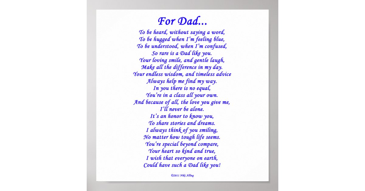 For Dad Poster | Zazzle