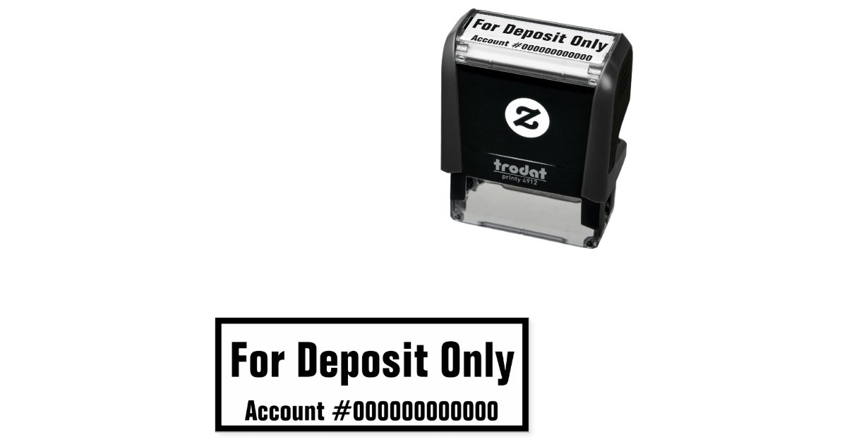 For Deposit Only Account Number Text Template Self-inking Stamp | Zazzle