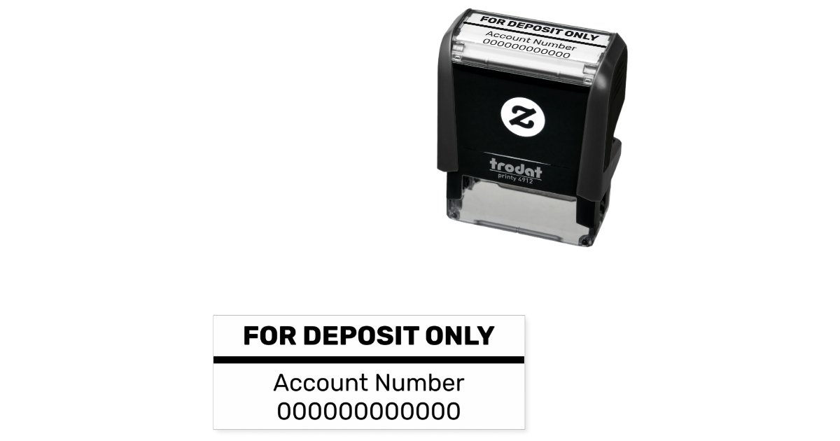 For Deposit Only Bank Account Number Template Self-inking Stamp | Zazzle