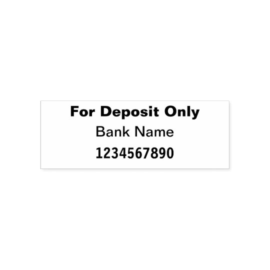 For Deposit Only Bank/Check Self Inking Stamp | Zazzle.com