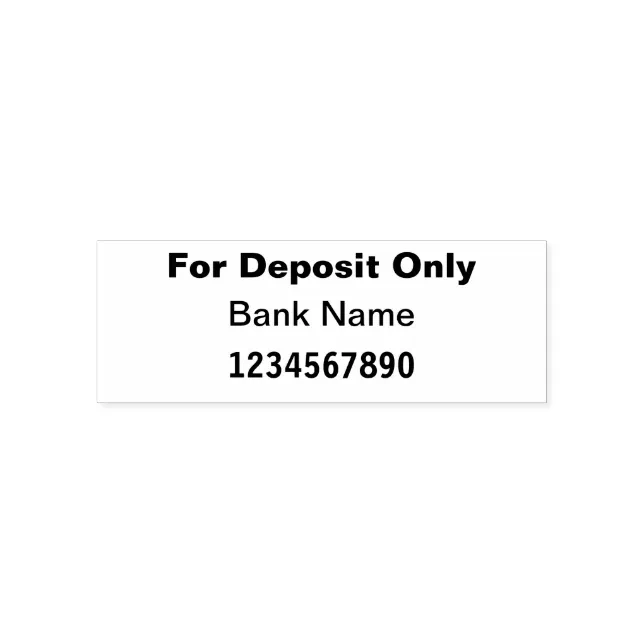 For Deposit Only Bank/Check Self Inking Stamp | Zazzle