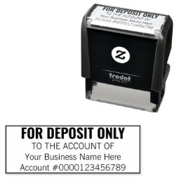 For Deposit Only Basic Business Office Bank Custom Self-inking Stamp ...