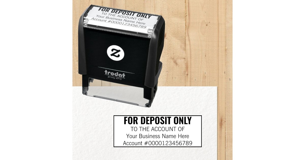 For Deposit Only Basic Business Office Bank Custom Self-inking Stamp ...
