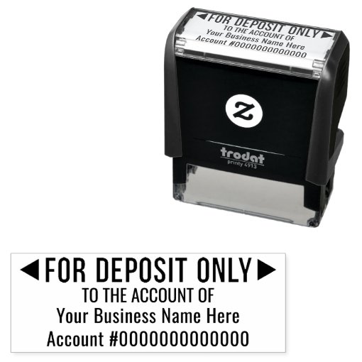 For Deposit Only - Basic Office or Business Bank Self-inking Stamp | Zazzle