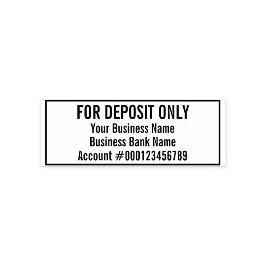 For Deposit Only Business Name Bank Account Number Self-inking Stamp ...
