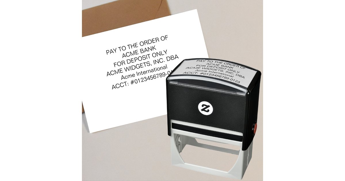 For Deposit Only Check Self-inking Stamp | Zazzle