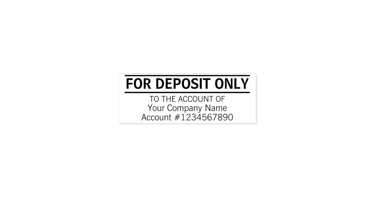 For Deposit Only Custom Basic Business Office Bank Self-inking Stamp ...