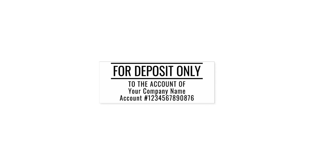 For Deposit Only Custom Basic Business Office Bank Self-inking Stamp ...