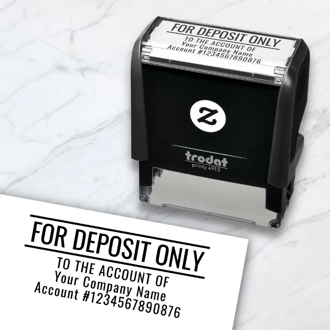 For Deposit Only Custom Basic Business Office Bank Self-inking Stamp ...