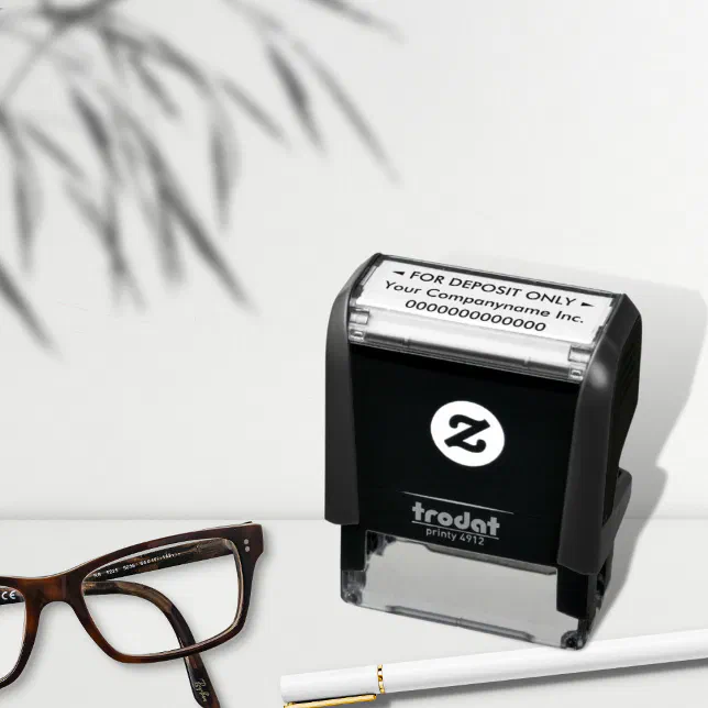 For Deposit Only Custom Business Bank Self-inking Stamp | Zazzle