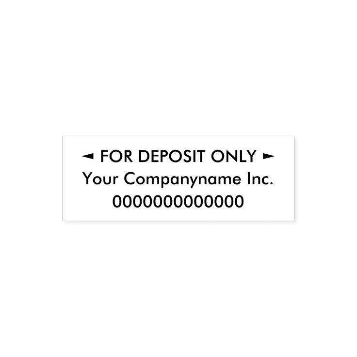 For Deposit Only Custom Business Bank Self-inking Stamp | Zazzle