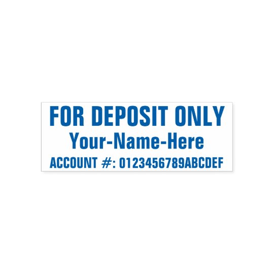 "FOR DEPOSIT ONLY" + Custom Name Rubber Stamp | Zazzle.com