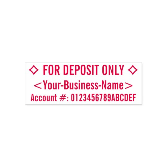 "FOR DEPOSIT ONLY" & Custom Name Rubber Stamp | Zazzle.com