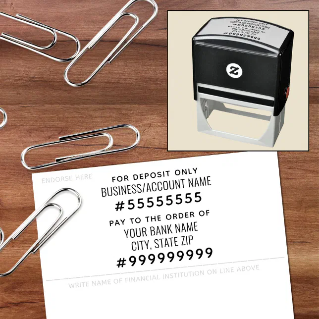 For Deposit Only Pay to the Order Self-inking Stamp | Zazzle