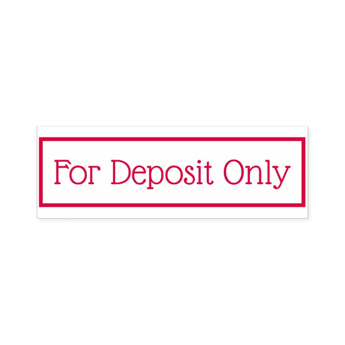 "For Deposit Only" Rubber Stamp | Zazzle.com